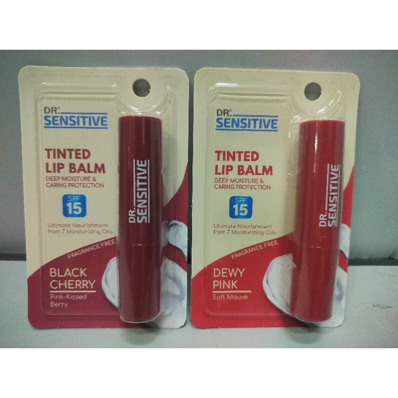 Dr sensitive Tinted lip Balm Dewy Pink/Black Cherry 3g | Shopee Philippines