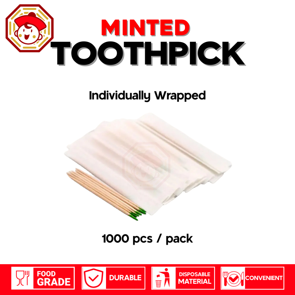 Minted Toothpick Individually Wrapped 1000pcs per pack High Quality for ...