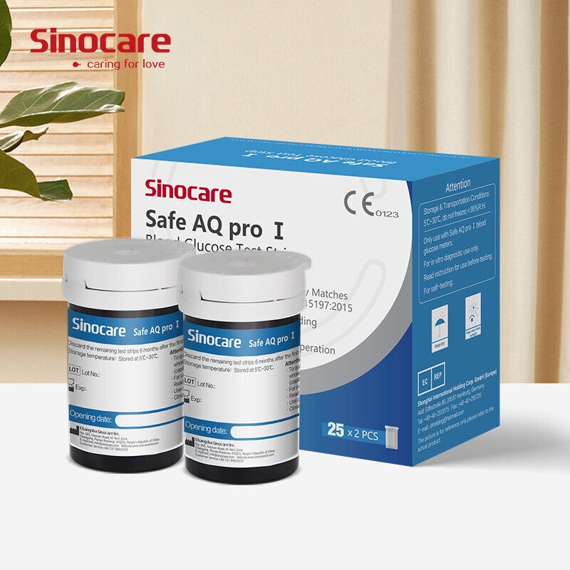 Sinocare 50pcs. AQ Pro I Blood Glucose Test Strips & Blood Sterile ...