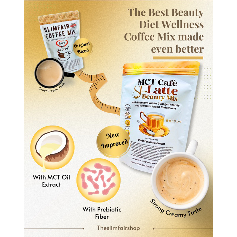 NEW SLIMFAIR CAFE LATTE SLIMMING BEAUTY MIX (10 sachets) | Shopee ...
