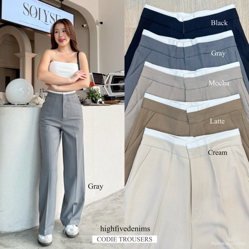 CODIE HIGH WAIST TROUSERS | Shopee Philippines