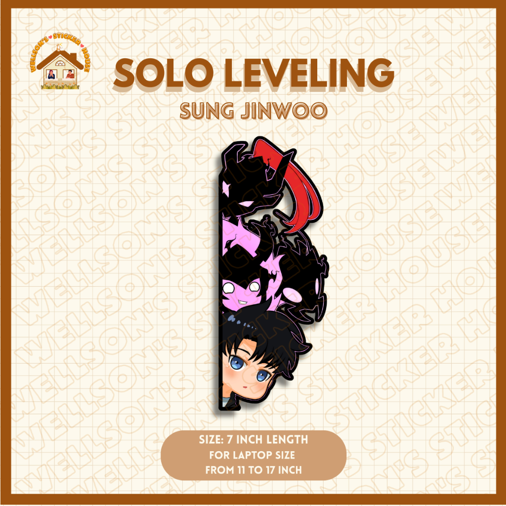 Anime Solo Leveling Sung Jinwoo Vinyl Waterproof Chibi Side Peeker ...