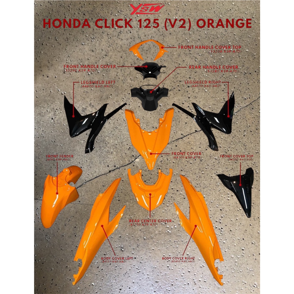 YSW FAIRING SET for HONDA CLICK 125i/150i v2 | Shopee Philippines