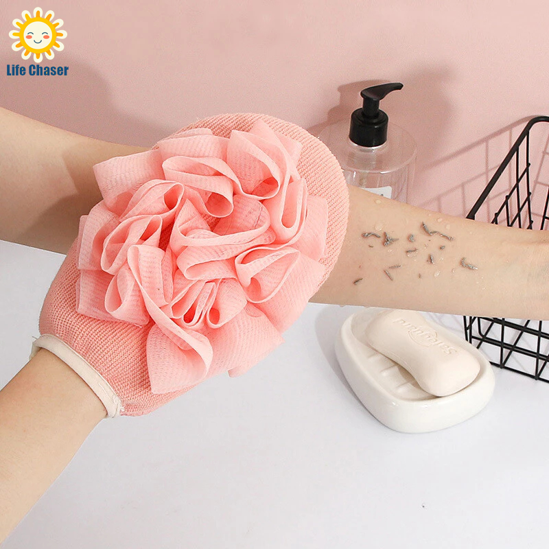 Double Sided 2in1 Bath Back Rub Gloves Bath Foam Net Bath Ball Bath ...