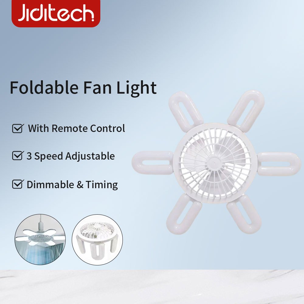 Jiditech Foldable Ceiling Fan With Light 6 Blades Ceiling Fan With ...