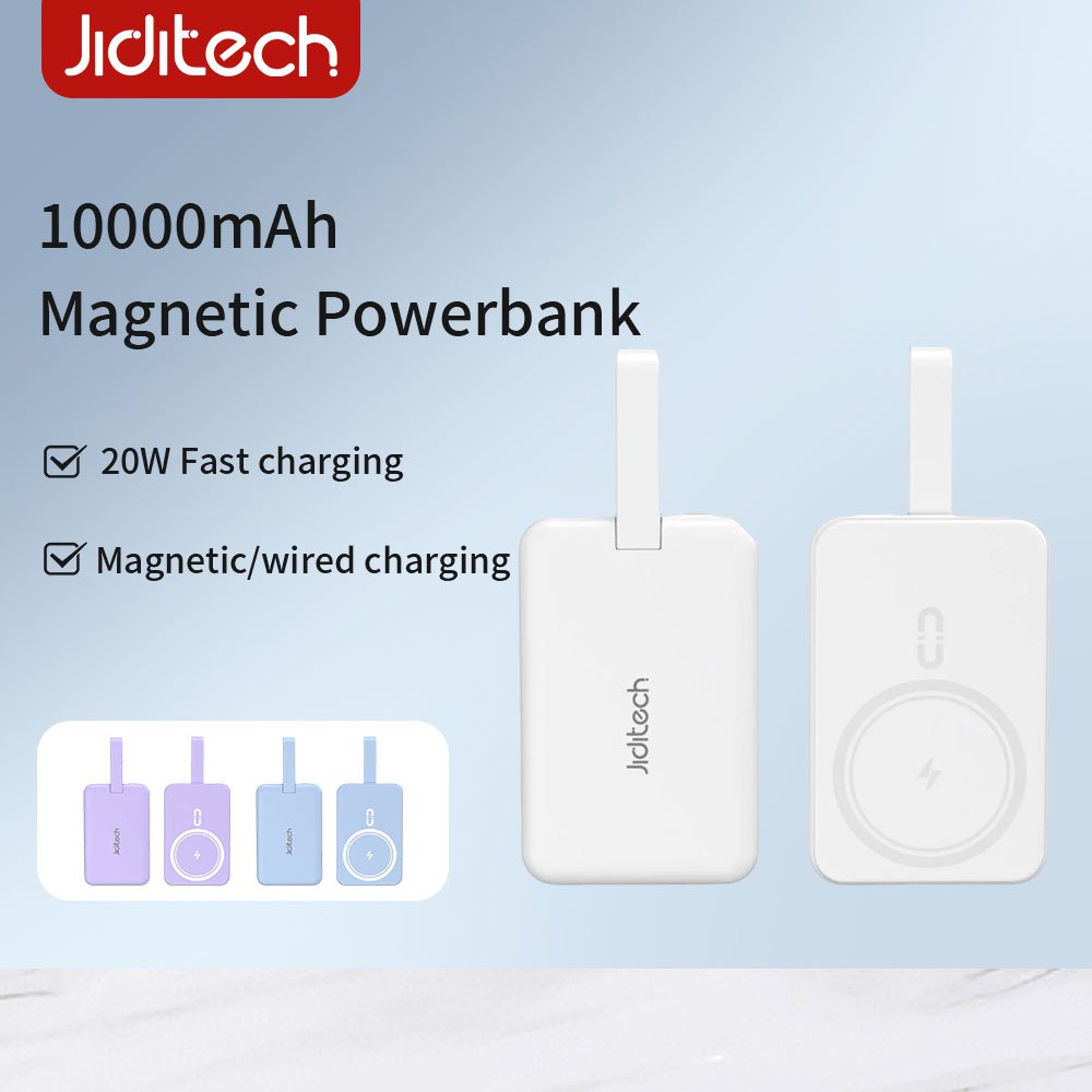 Jiditech 10000mAh Powerbank Magnetic Wireless | Wired Charging 20W Fast ...