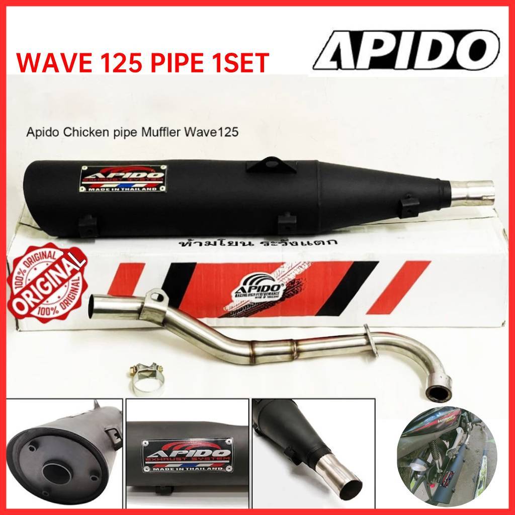 APIDO Muffler Pipes V4 1Set Honda Wave 125/SYM 110/Xrm 110/Smash 115 ...