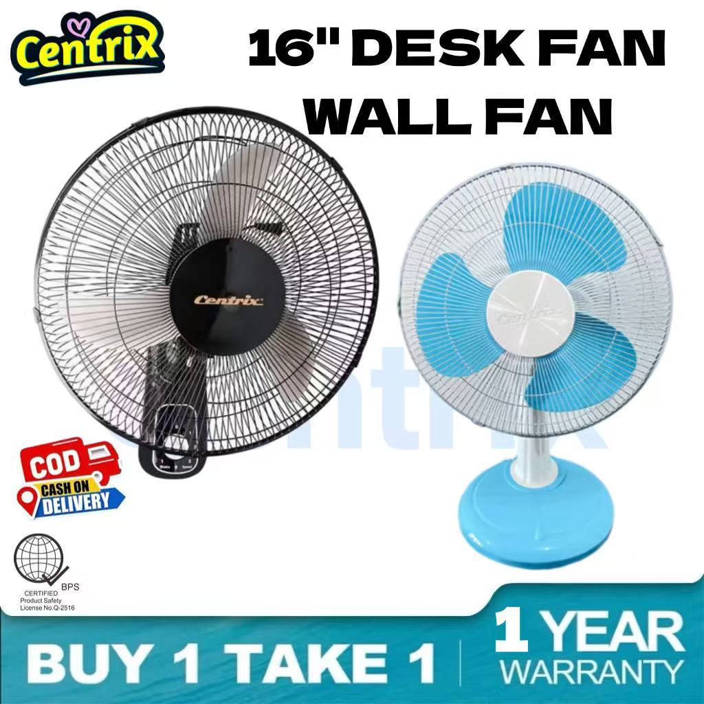 Centrix COD BUY-1 TAKE-1 Desk Fan+Wall Fan 16 Inches Industrial with 3 ...