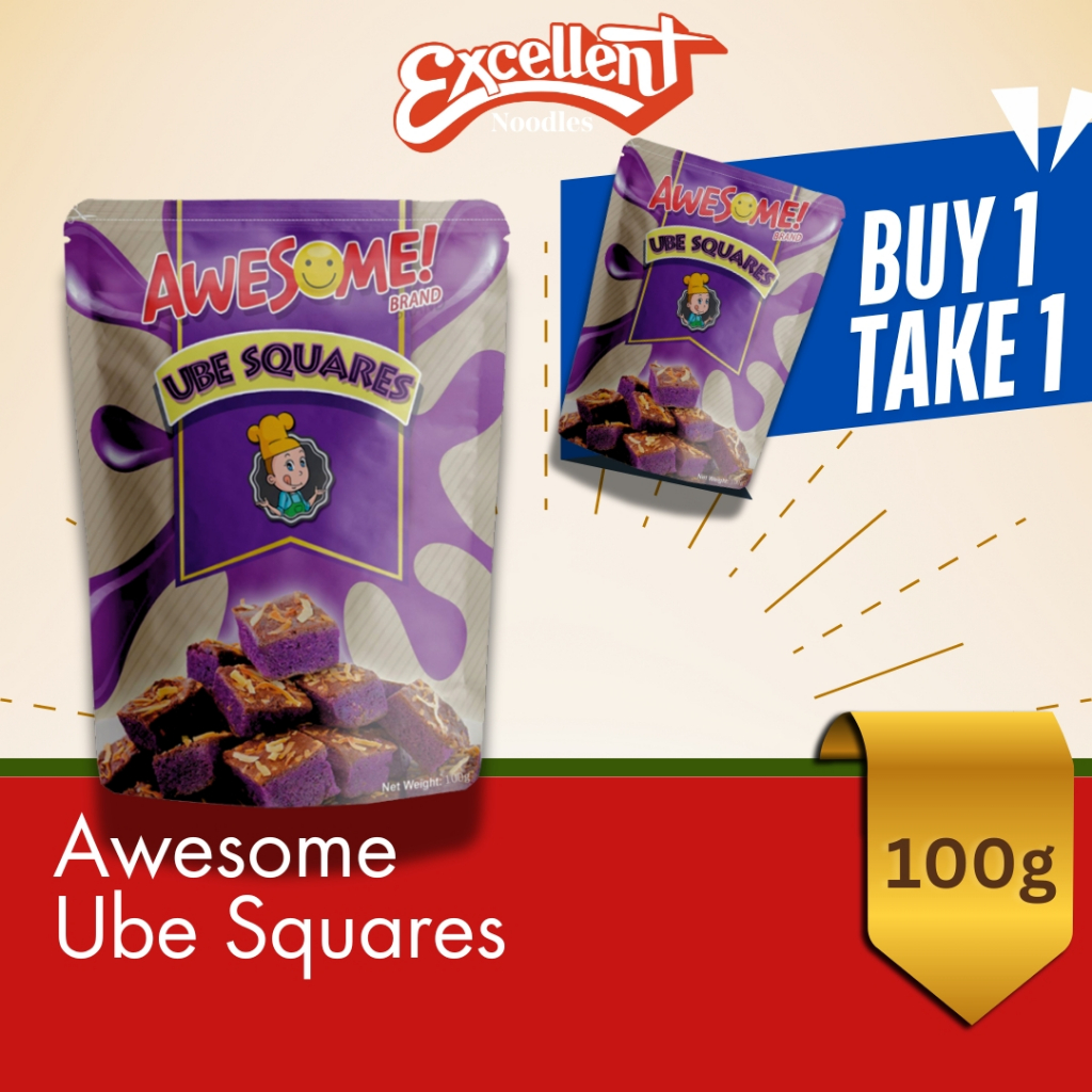 BUY 1 TAKE 1 Awesome Ube Squares 100g (Expiring on June 18, 2025 ...