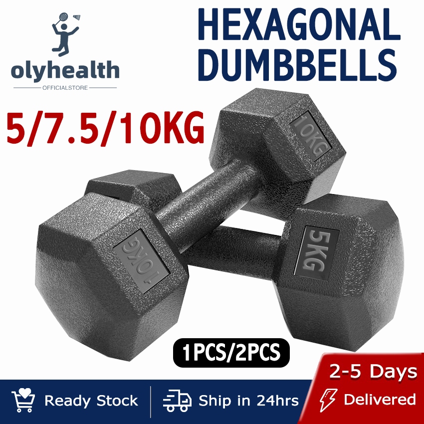 【Pair】Hex Dumbbell Set 10/15/20KG Dumbells Men's Fitness Exercise ...