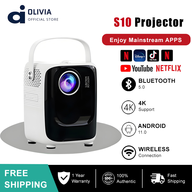 Xiaomi S10 Mini Projector Home Theater Android Smart TV Micro Projector ...