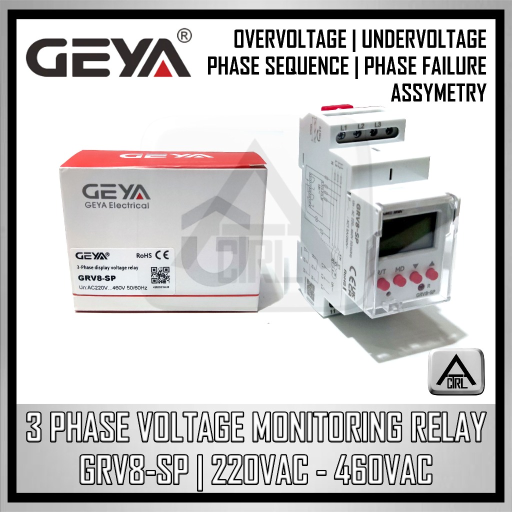 GEYA GRV8-SP 3 PHASE VOLTAGE MONITORING RELAY | 220VAC - 460VAC ...