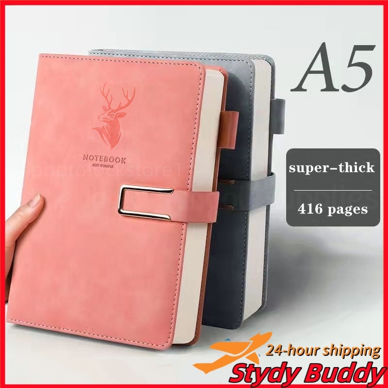 Onhand 416 Pages A5 Faux Leather Thick Business Notebook Journal Diary ...