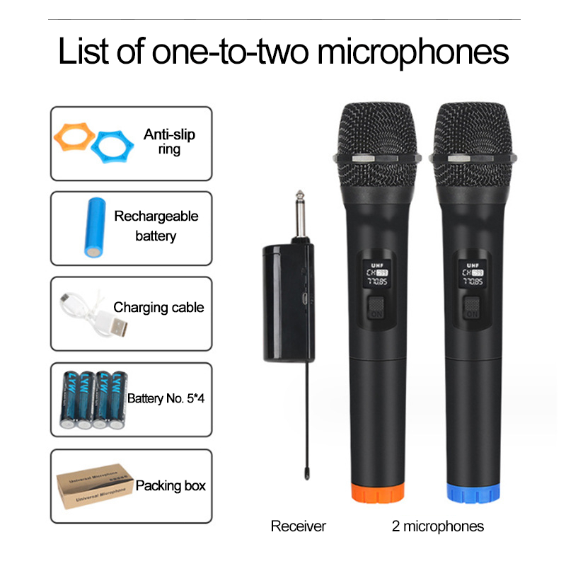 Professional Wireless Microphone Bluetooth UHF – Dual Handheld ...
