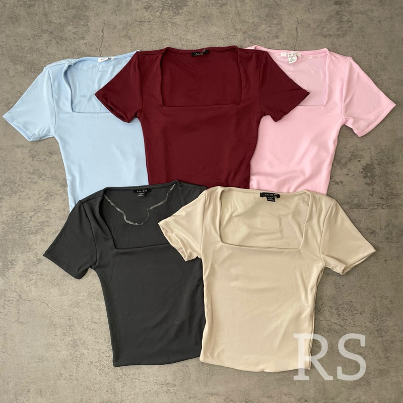 Amisu Square Neck Double Lining | Authentic Overruns | Shopee Philippines