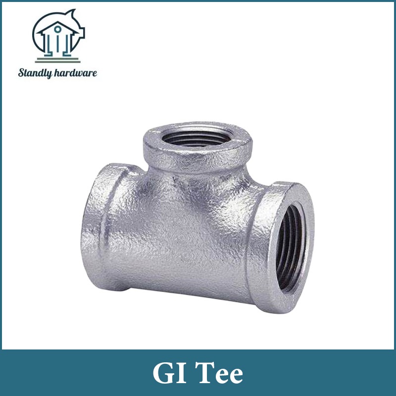 Mech Galvanized Iron GI Tee 1/2" 3/4" 1" 1-1/4" 1-1/2" Schedule 40 Per ...