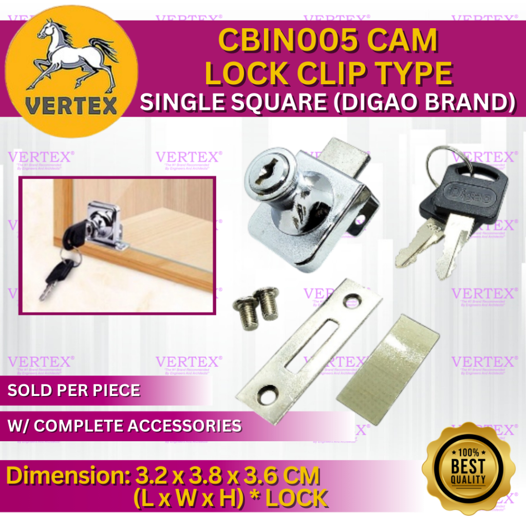 [CBIN005] Cam Lock Clip Type Single Square Cabinet Glass Door (DIGAO ...