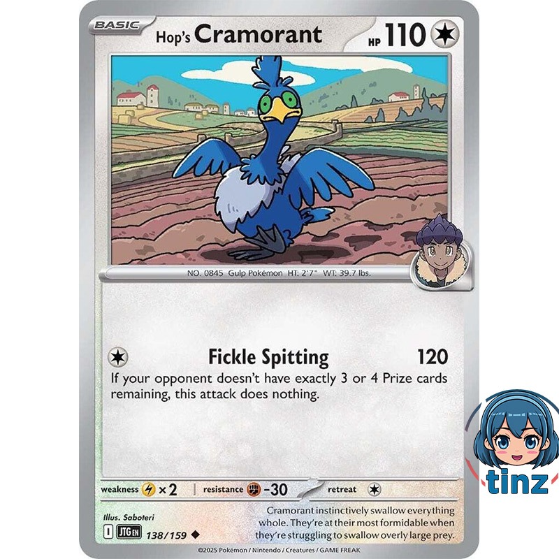 Hop's Cramorant - 138/159 - Uncommon - Pokemon TCG SV09: Journey Together (JTG) | Shopee Philippines