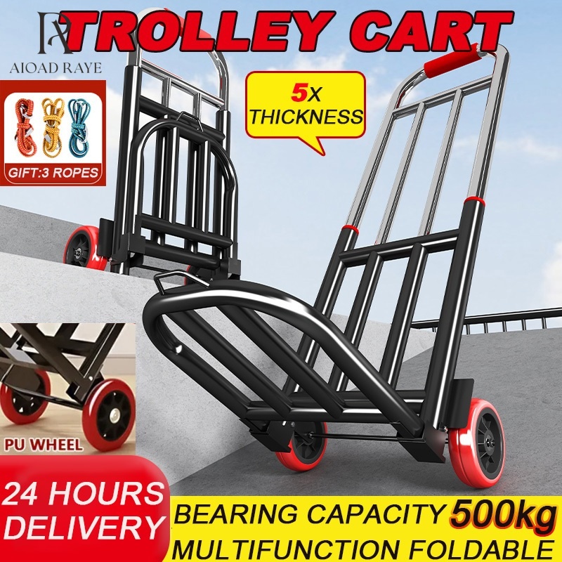 [Free 3 Ropes] Trolley Cart Multifunction Foldable Shopping Cart ...