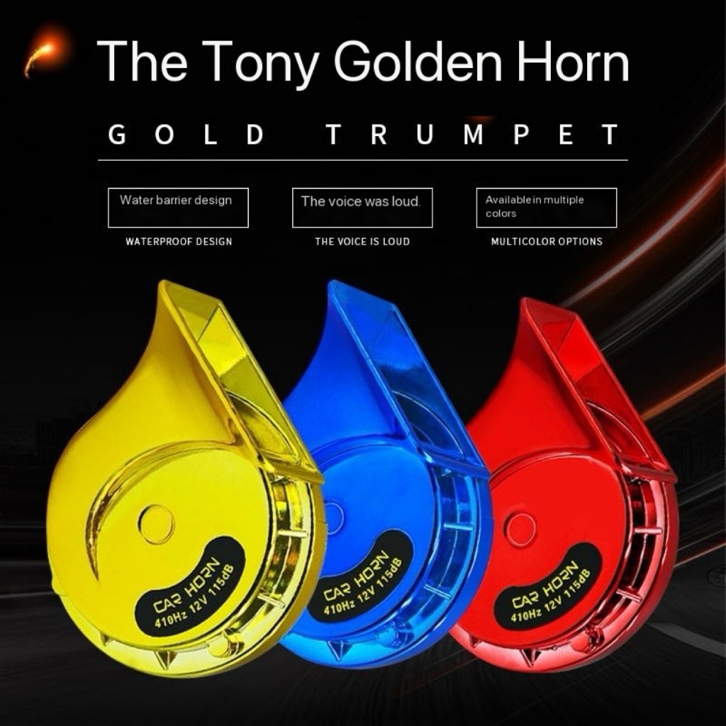 Car Horn 12v Super loud waterproof high and low local tyrant gold horn ...