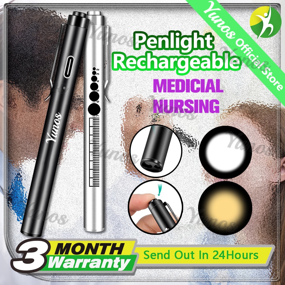 Yunos Rechargeable Penlight Medical For Nursing Clinical 2-in-1 White ...