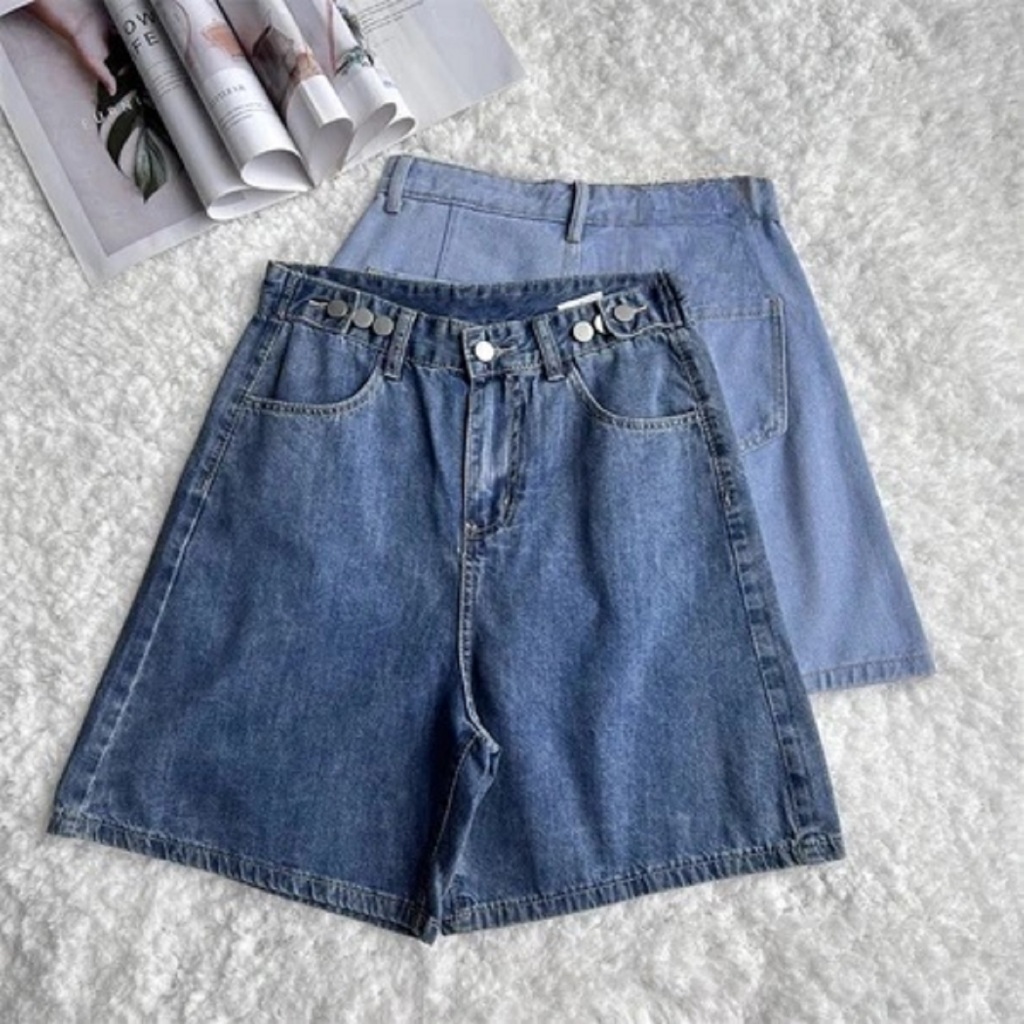 New Denim Shorts Women's High-Waisted Five-Point Shorts Adjustable ...