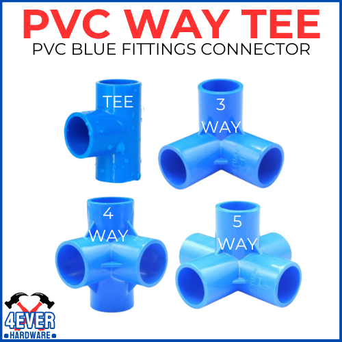 PVC Pipe Blue Fittings 3 Way Tee , 4 Way Tee , 5 Way Tee Connector ...