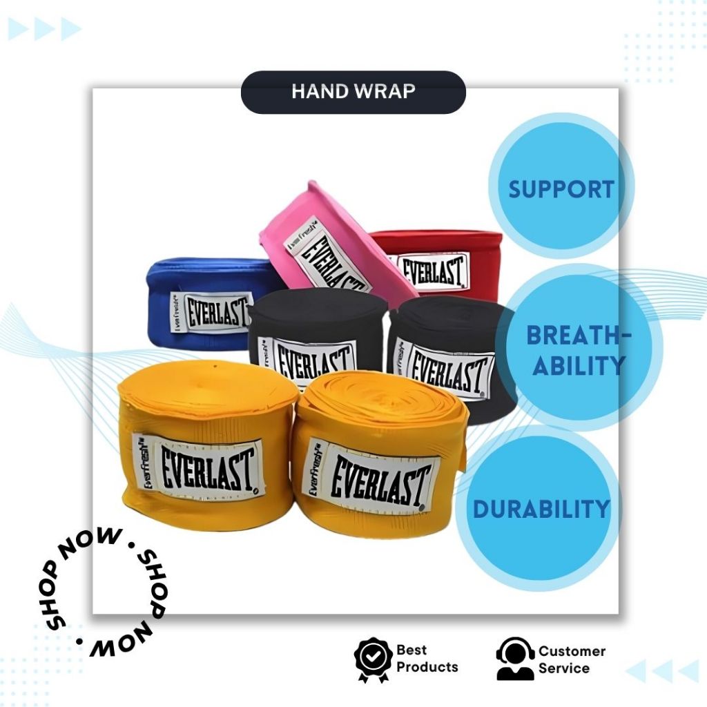 Everlast 3M Boxing Hand Wraps Set of 2 Rolls in Assorted Colors for ...