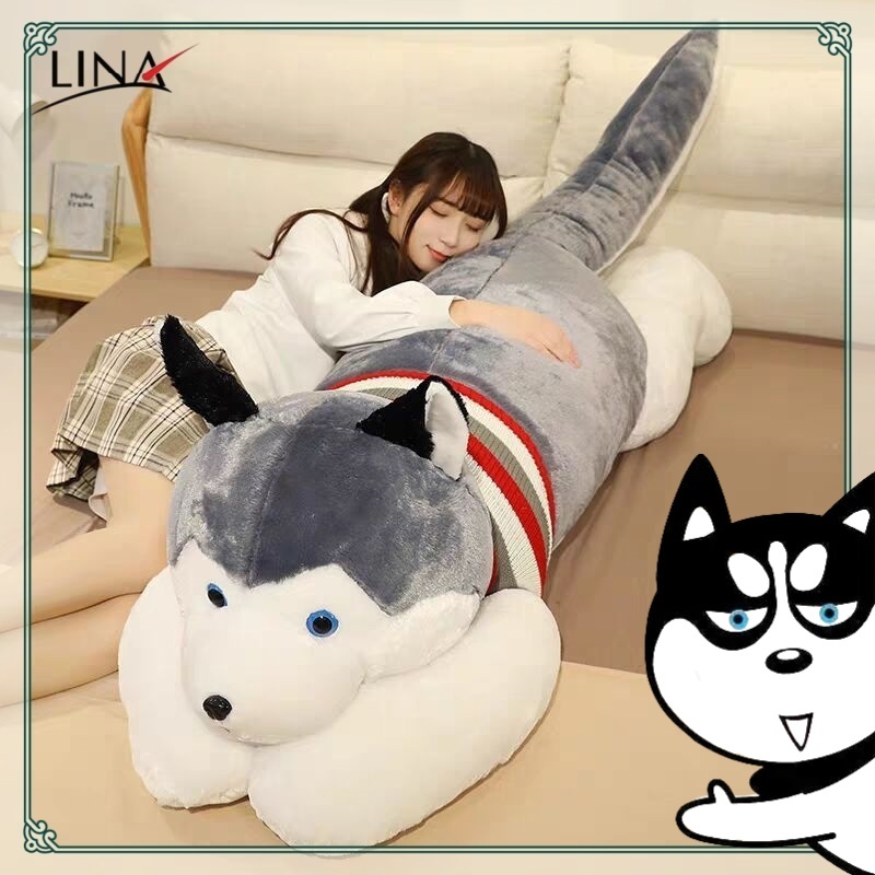50-120cm Giant Dog Plush Toy Soft Stuffed Husky Doll Long Pillow ...