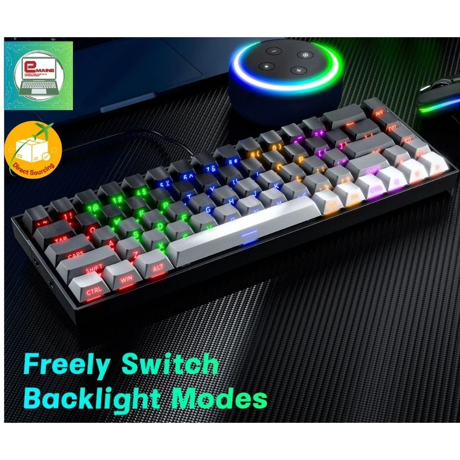 Hot Swappable Mechanical Keyboard 68 Keys 24 Light Modes | Shopee ...