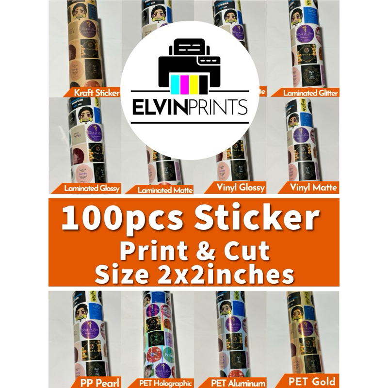100pcs Customized Sticker (2x2in) for Logo, Product Label, Photo ...