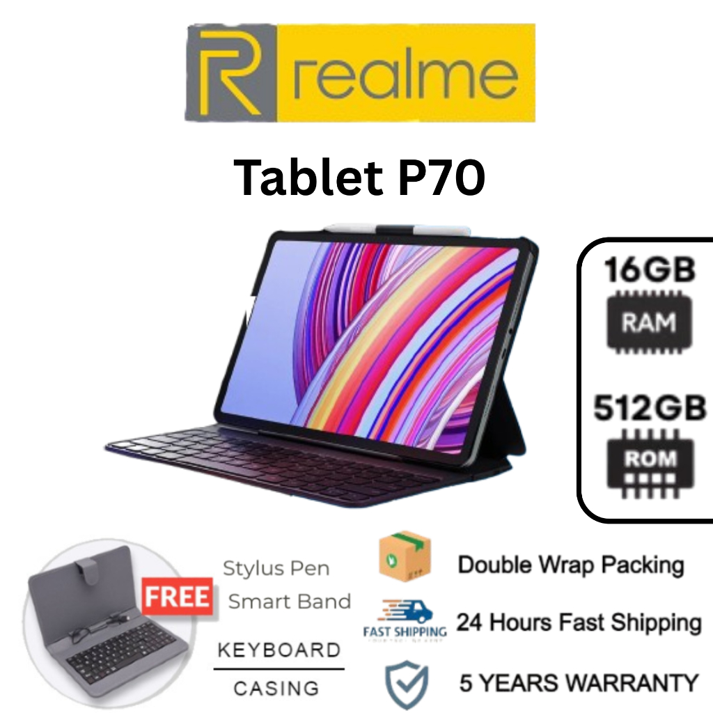 𝐑𝐞𝐚𝐥𝐦𝐞 P70 12.1 Inch Android 13.0 16GB RAM 512GB ROM Dual SIM 5G LTE WIFI 2.4/5G Android Tablet ...