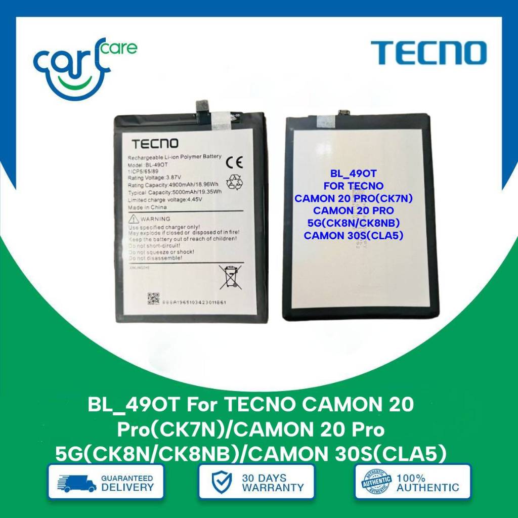 Original /AAA 49OT Battery For TECNO CAMON 20 Pro(CK7N)/CAMON 20 Pro 5G ...