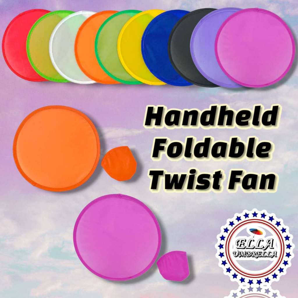 Plain Foldable Twisted Fan with pouch Printable handheld fan | Shopee ...