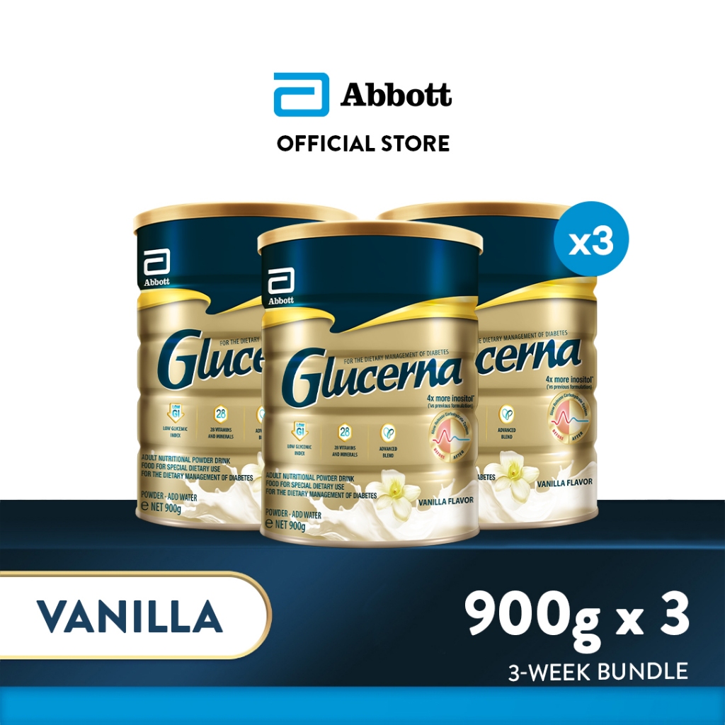 Glucerna Vanilla 900g Bundle of 3 for Diabetic Nutrition Powder Milk ...