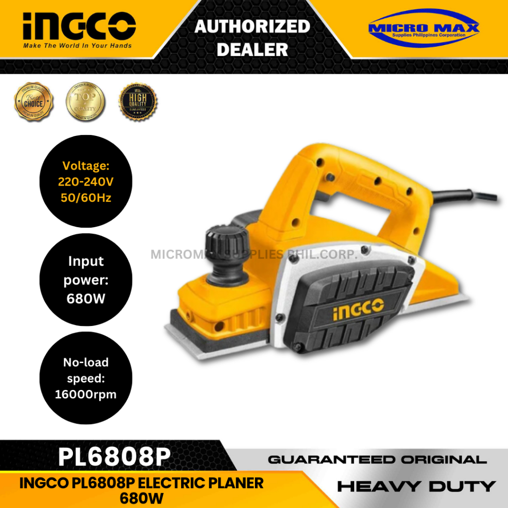 INGCO ELECTRIC PLANER 680W PL6808P | Shopee Philippines
