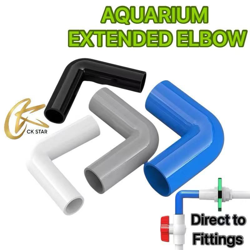 PVC Extended Elbow Fish Tank Elbow Connector 20/25/32mm 90 Degree Right ...