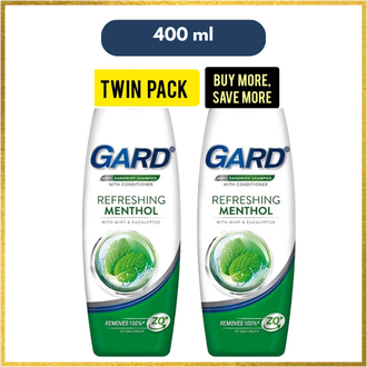 (TWIN PACK PROMO) GARD Shampoo Anti-Dandruff Refreshing Menthol 400ml x ...