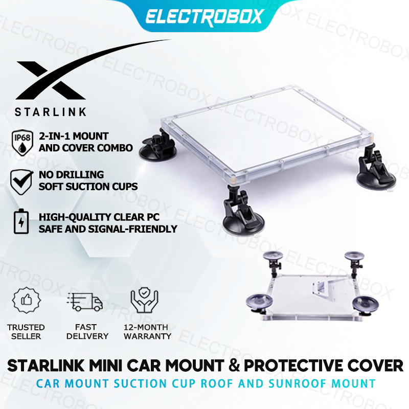 Starlink Mini 2-in-1 Car Mount & Cover Universal Windshield/Roof ...