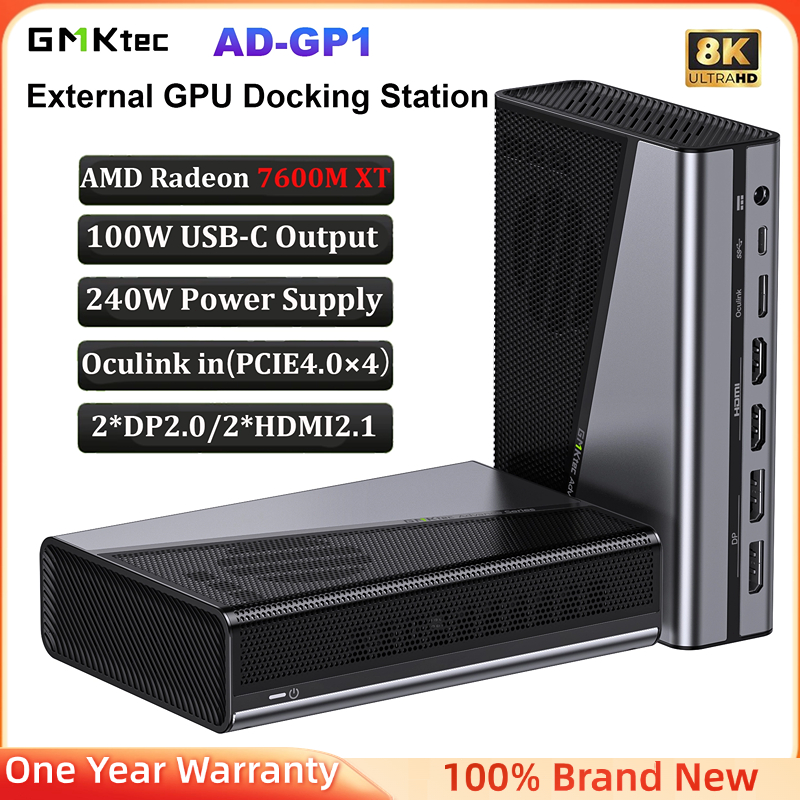 GMKtec AD-GP1 Graphics Card AMD Radeon RX 7600M XT Oculink USB4 TYPE-C External GPU Docking ...