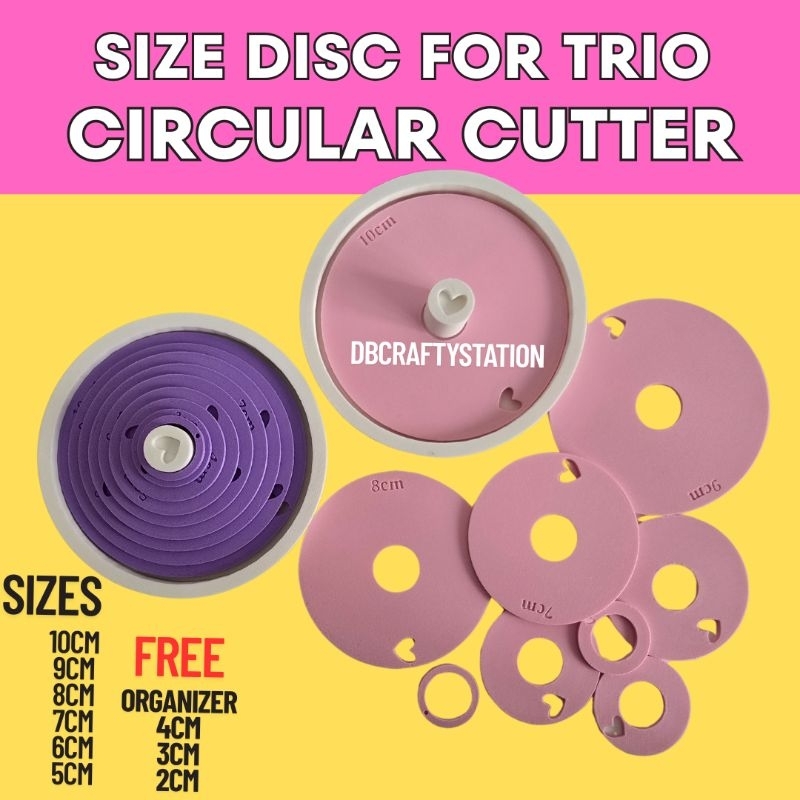 10PCS CIRCLE CUTTER GUIDE | Size disc for kwTRIO circular cutter with ...