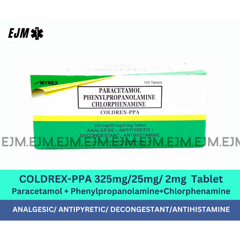 COLDREX-PPA 325mg/ 25mg/ 2mg Paracetamol + Phenylpropanolamine ...