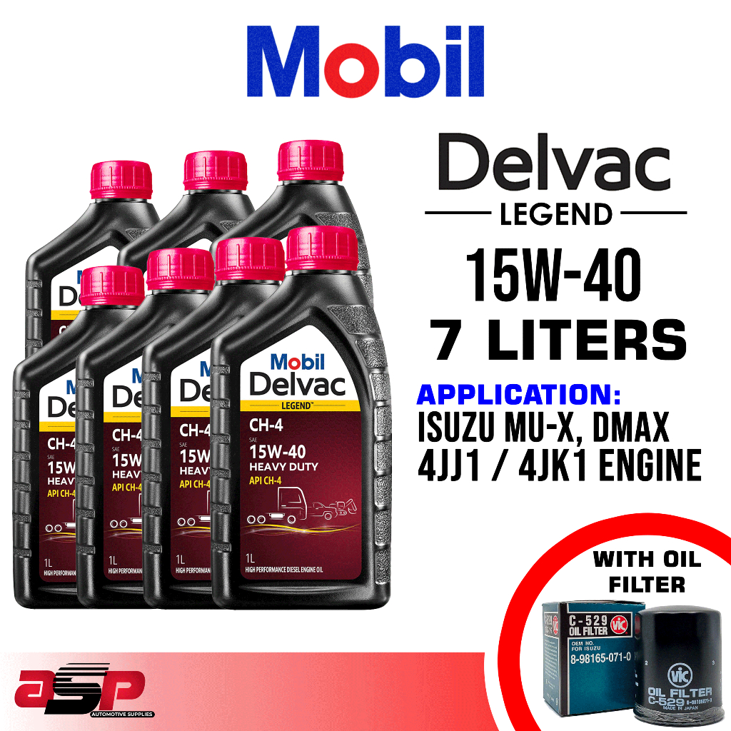 Mobil Delvac Legend 15W-40 Heavy Duty Diesel Oil 7 Liters for Isuzu MU ...