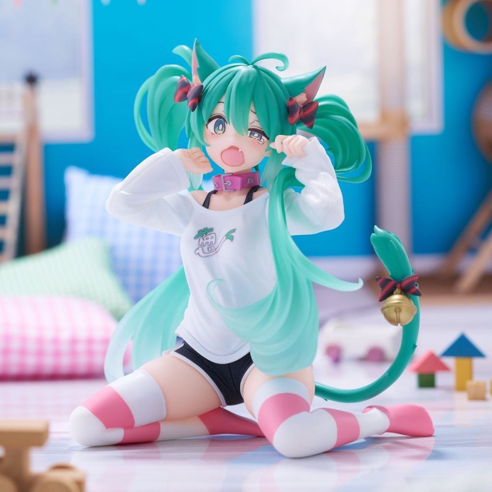 12cm Cat Ears Miku Figure PVC Model Collector Doll Anime Figure ...