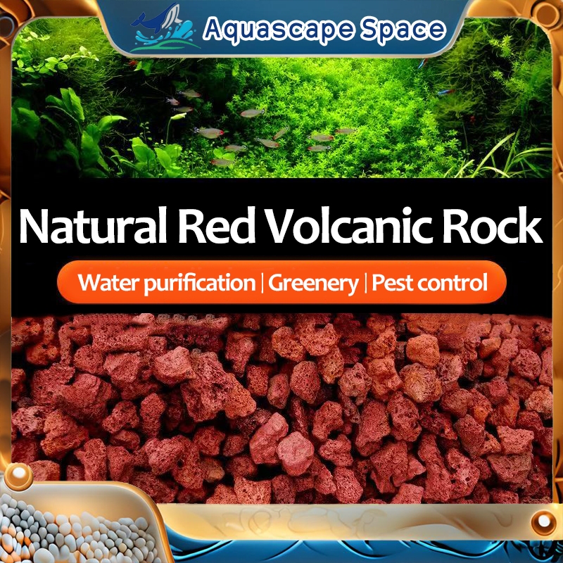 Natural Red Lava Active Substrate Fish Tank Landscape Volcanic Rock ...
