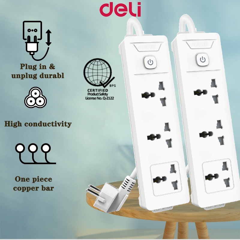 Deli 3/5M Universal Extension Socket Extension Cords Office Extension Wire Socket Power Strips ...