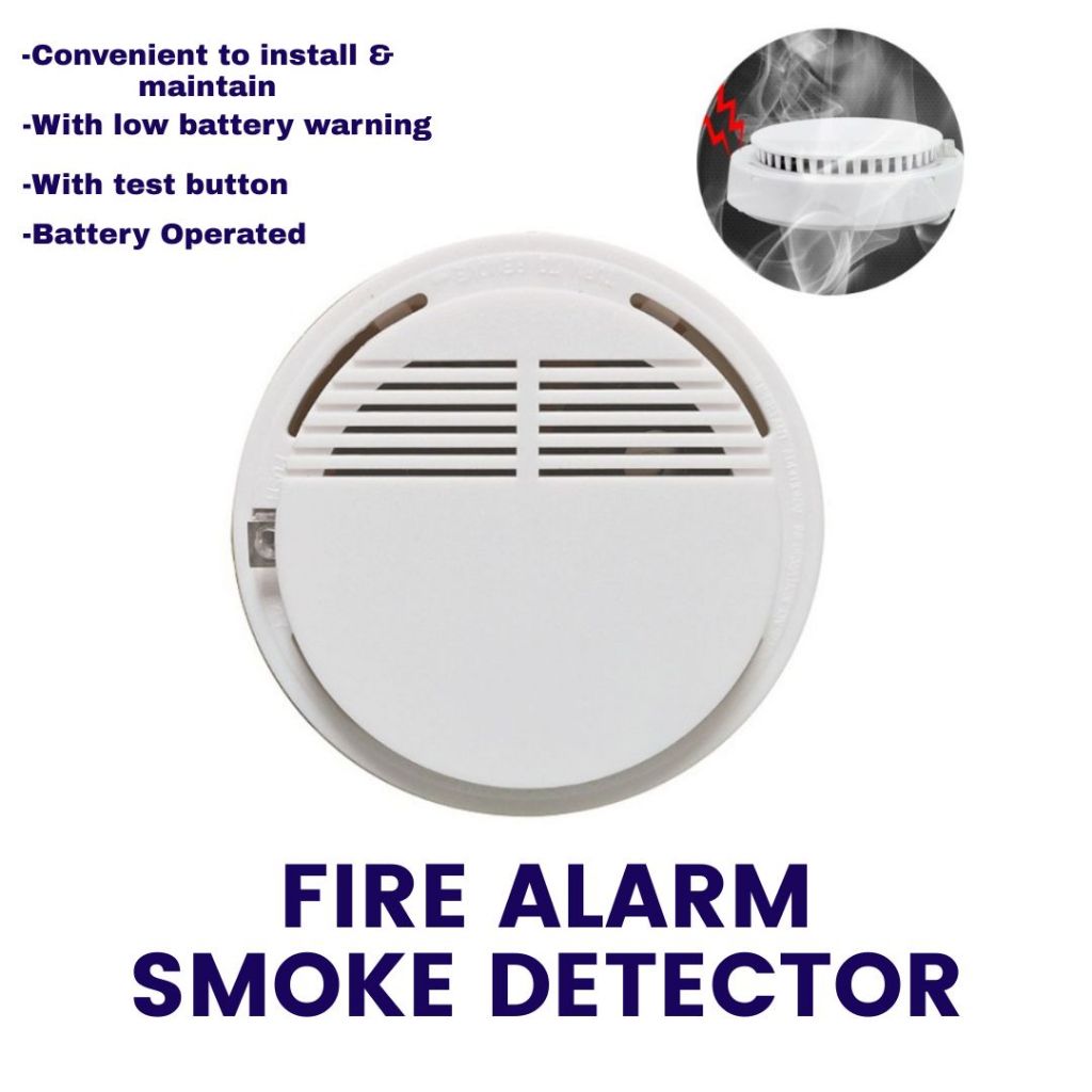 Smoke Detector Battery Operated | Fire Alarm | Home Safety Device| 2pcs ...