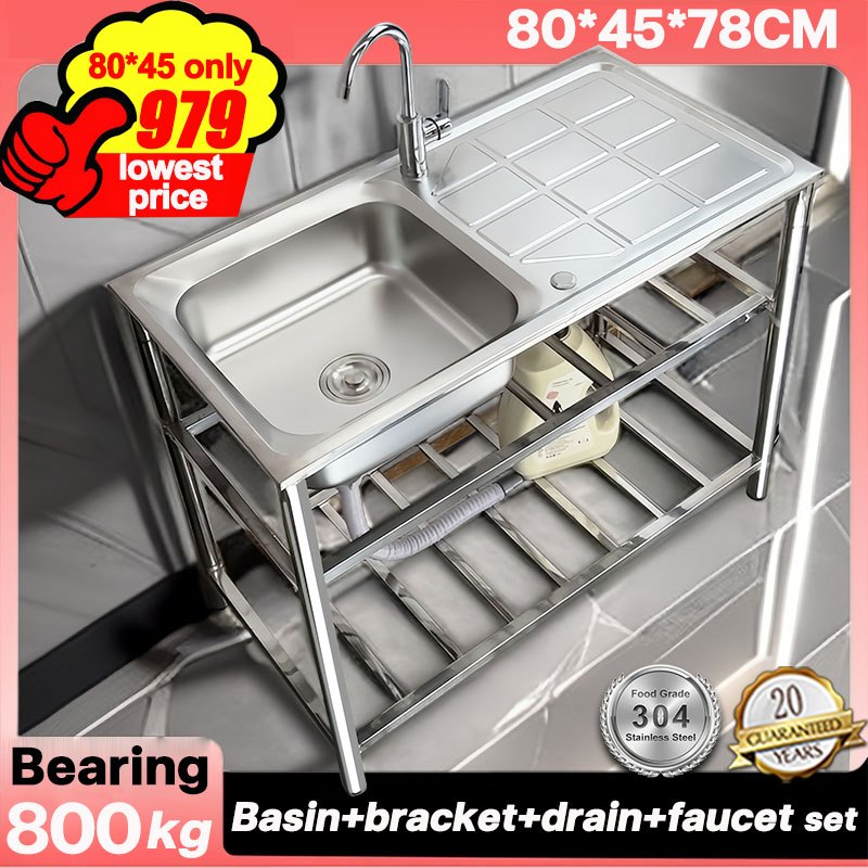 【lowest price】 304 Stainless Steel Sink with stand lababo stainless ...