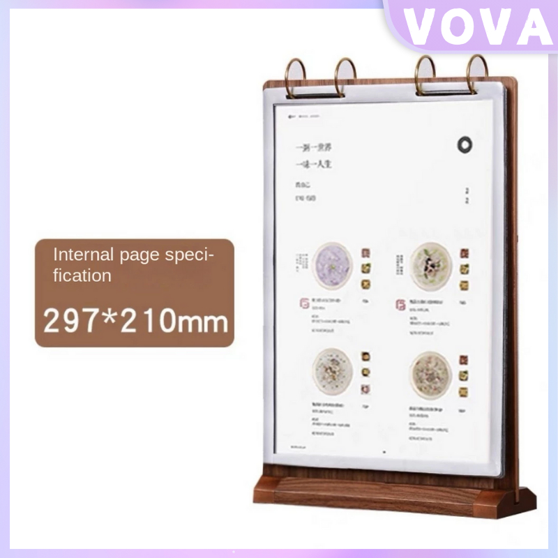 Flip Menu Wooden Table Card Double-Sided Adhesive Display Stand A4 ...
