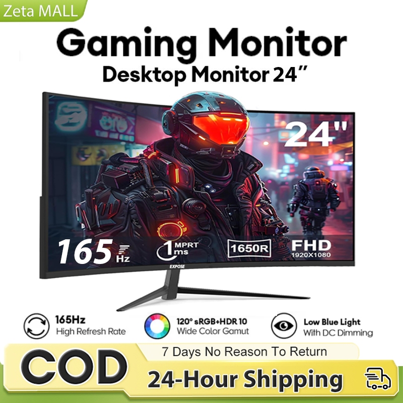 Expose Gaming Monitor curved 27 Inch Monitor 144HZ PC Monitor 24 Inch ...